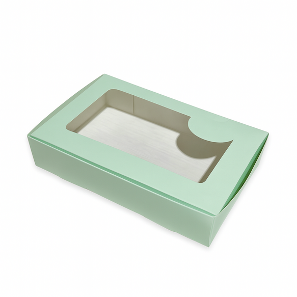 Caja para bombones VERDE 1 / 2 Kg con Visor x 1ud - Papelera K&A