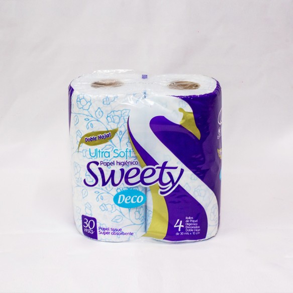 Papel higienico SWEETY DECO doble hoja x 30mts paq.x4 ud.VPH03015 ...